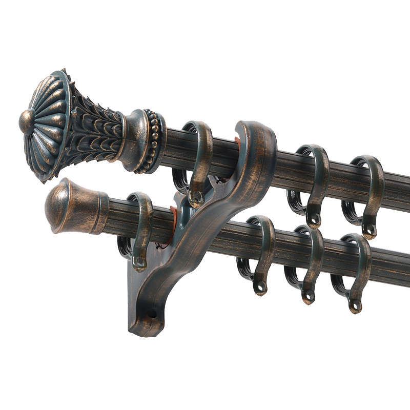 QYR4120 28mm Antique Black White Green Curtain Rod Sets - Custom ...