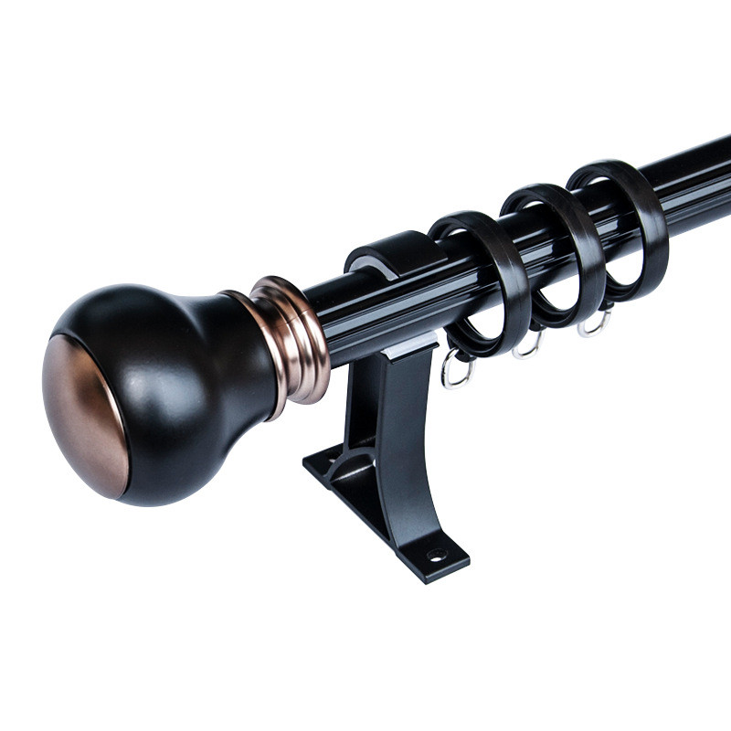 QYR43 On Sales 28mm Ball Finial Aluminum Alloy Single Double Curtain ...
