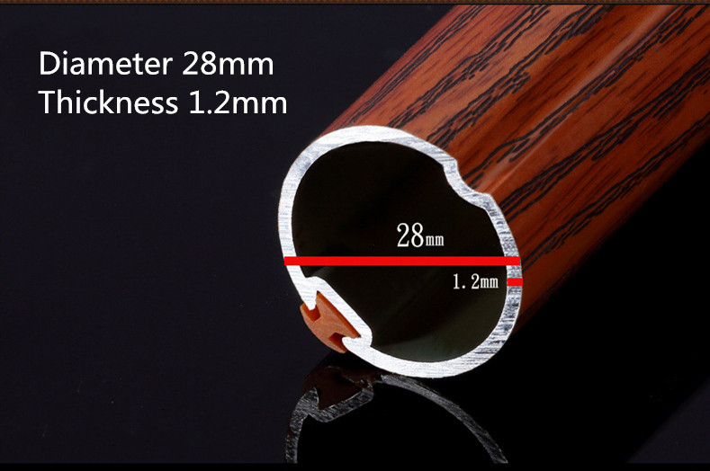 QYR60 28mm Diameter Aluminum Alloy Wood Grain Single Double Curtain rod ...