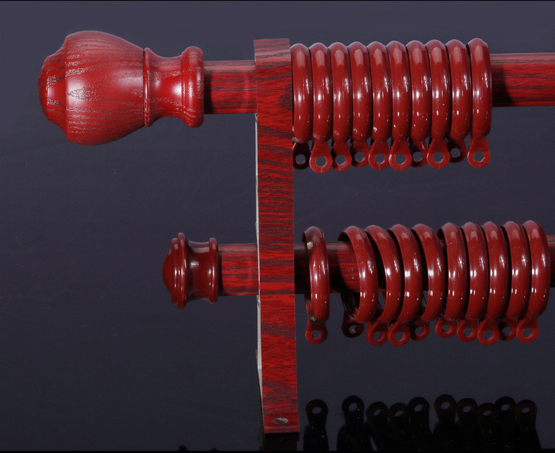 QYR60 28mm Diameter Aluminum Alloy Wood Grain Single Double Curtain rod ...