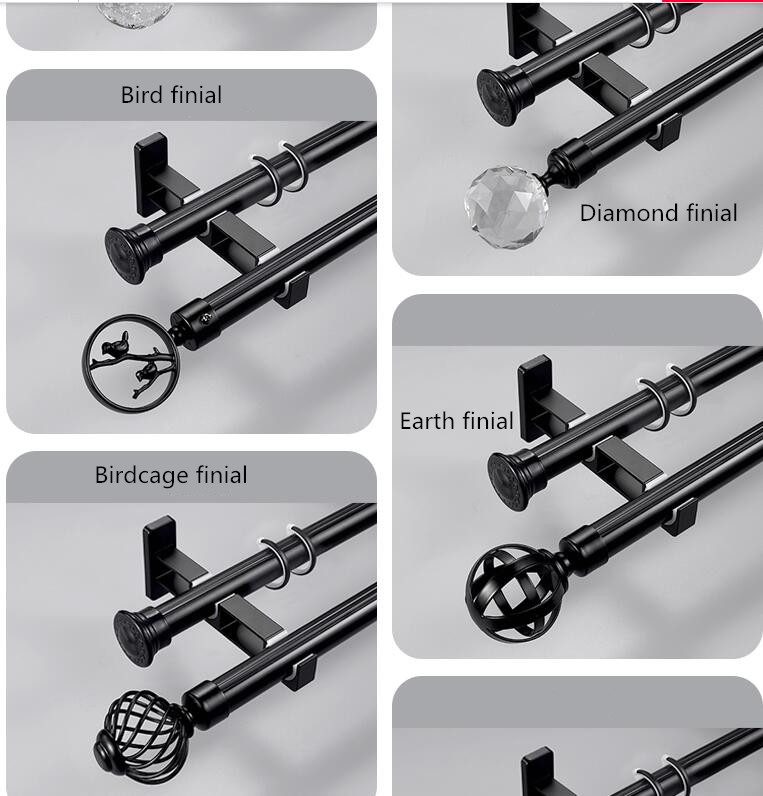 QYR92 28mm New Style Crystal Ball Finial Aluminum Alloy Single Double ...