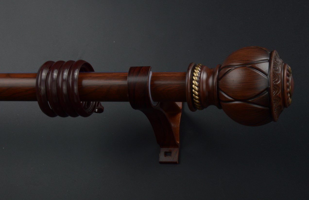 QYRY06 Heavy Duty Curtain Rod For Large Windows Wood Finish - Custom ...