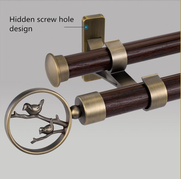QYRZ04 Luxury Decorative Wood Curtain Rods With Bird Finials - Curtains ...
