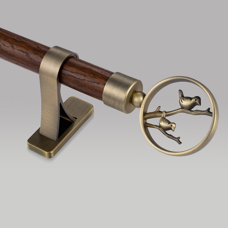 QYRZ04 Luxury Decorative Wood Curtain Rods With Bird Finials - Curtains ...