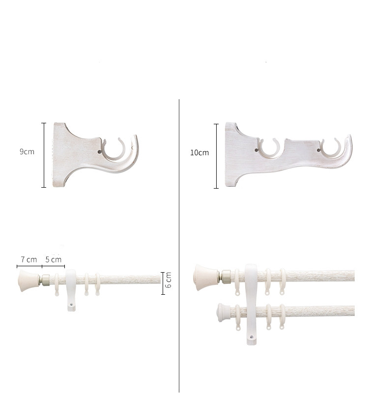 QYRZ05 Luxury 28mm Wood Grain Aluminum Alloy Single Double Curtain Rod ...