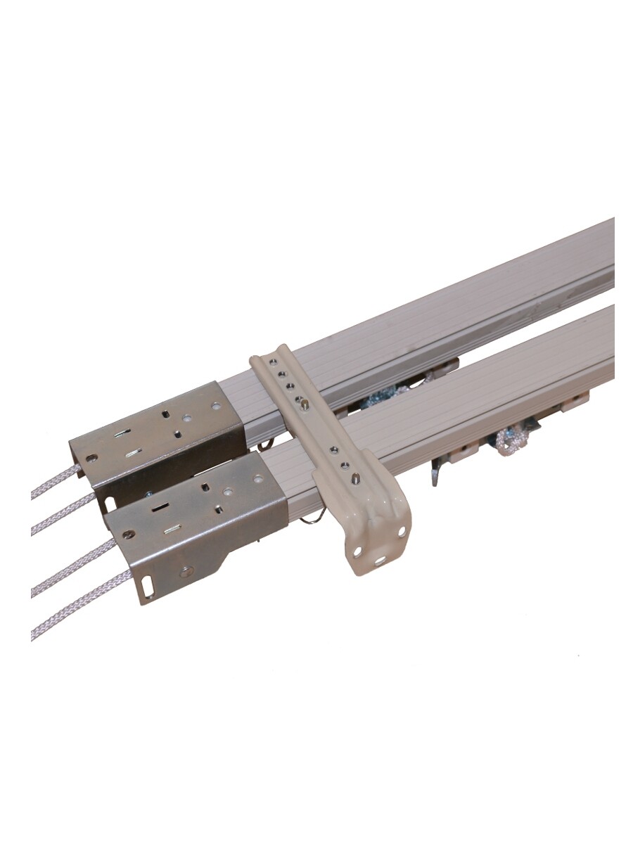 Stirling A22 Ivory Aluminum Alloy Cord Drawn Double Curtain Track Sets ...