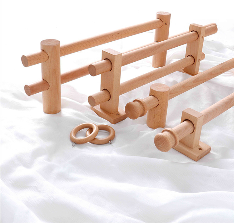 QYT01 29mm Ash Wood Single Double Curtain Rod Sets - Curtains4Australia ...
