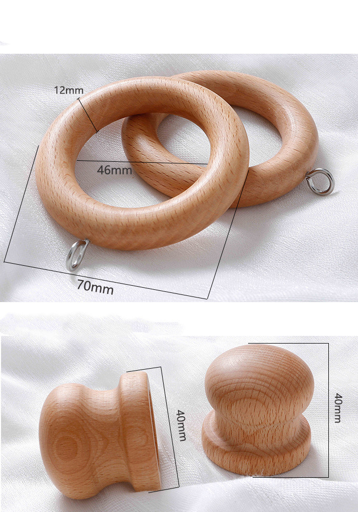 QYT01 29mm Ash Wood Single Double Curtain Rod Sets - Curtains4Australia ...