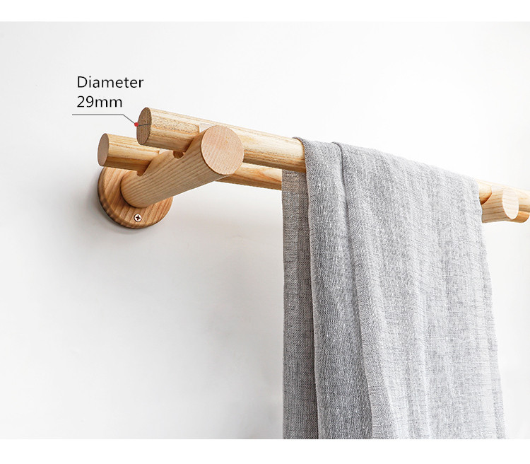 QYT03 29mm Ash Wood Single Double Curtain Rod Sets - Curtains4Australia ...