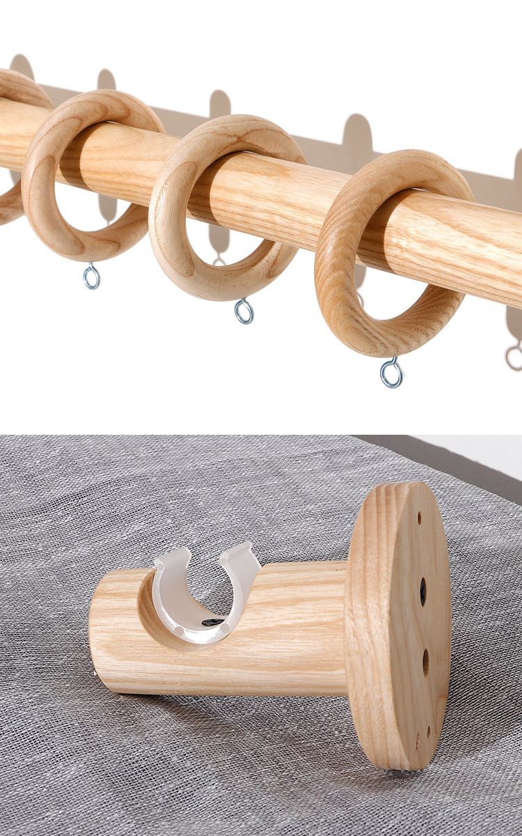QYT03 29mm Ash Wood Single Double Curtain Rod Sets - Curtains4Australia ...