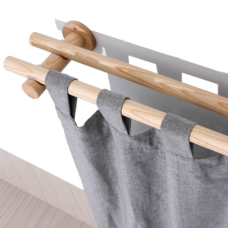 QYT03 29mm Ash Wood Single Double Curtain Rod Sets - Curtains4Australia ...