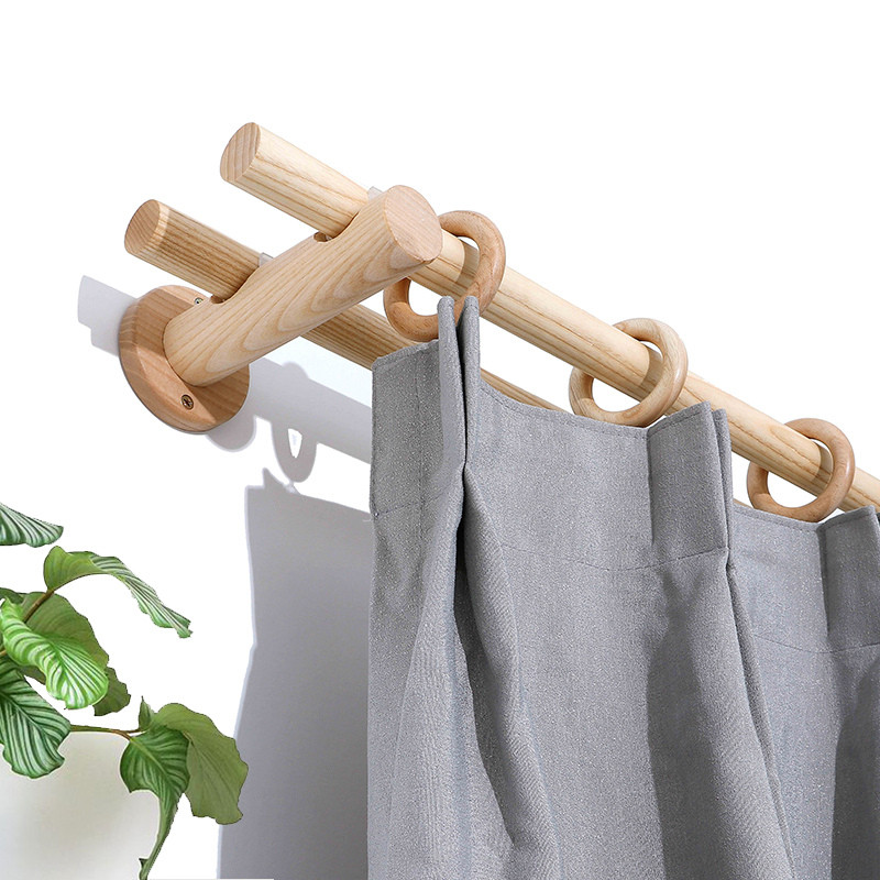 QYT03 29mm Ash Wood Single Double Curtain Rod Sets - Curtains4Australia ...