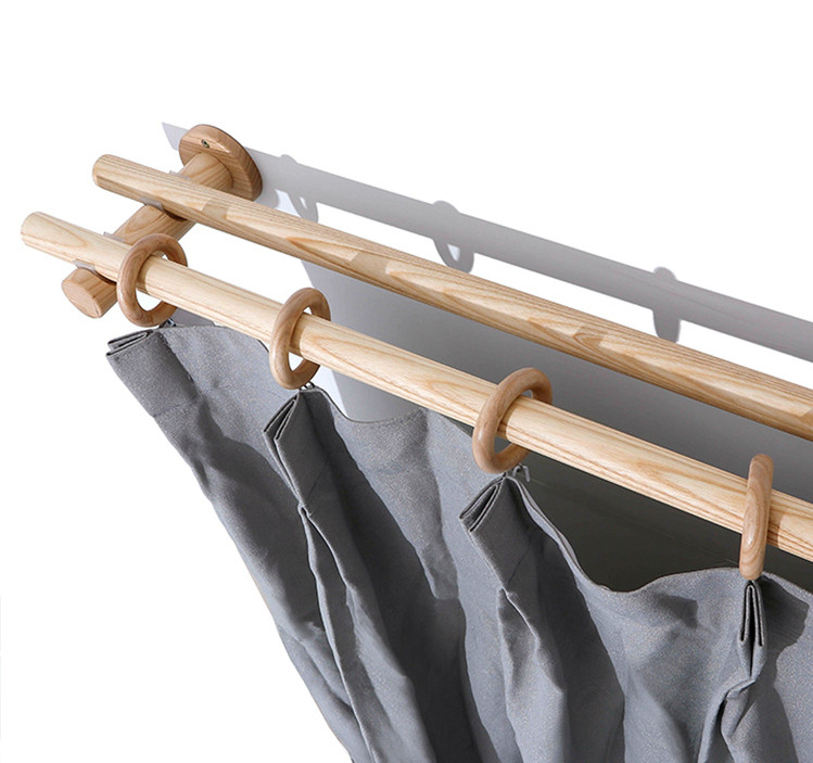 QYT03 29mm Ash Wood Single Double Curtain Rod Sets - Curtains4Australia ...