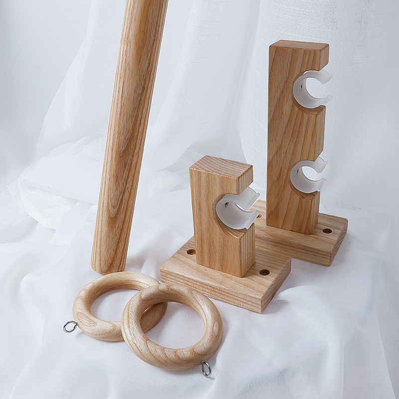 QYT05 29mm Ash Wood Single Double Curtain Rod Sets - Curtains4Australia ...