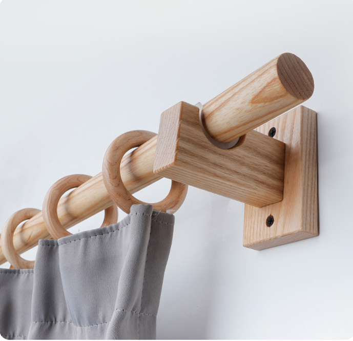 QYT05 29mm Ash Wood Single Double Curtain Rod Sets - Curtains4Australia ...