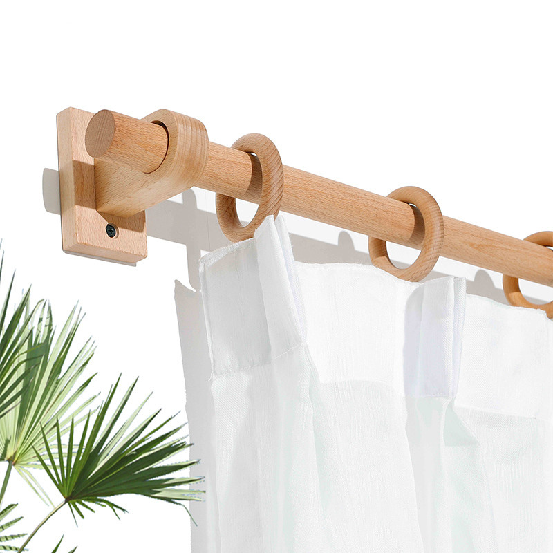 QYT06 25mm Ash Wood Single Curtain Rod Sets - Curtains4Australia ...