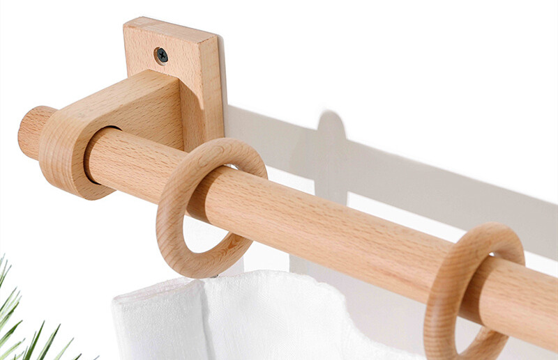 QYT06 25mm Ash Wood Single Curtain Rod Sets - Curtains4Australia ...