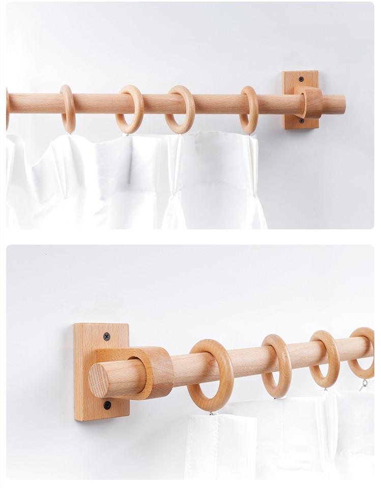 QYT06 25mm Ash Wood Single Curtain Rod Sets - Curtains4Australia ...