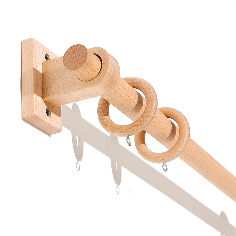 QYT06 25mm Ash Wood Single Curtain Rod Sets - Curtains4Australia ...