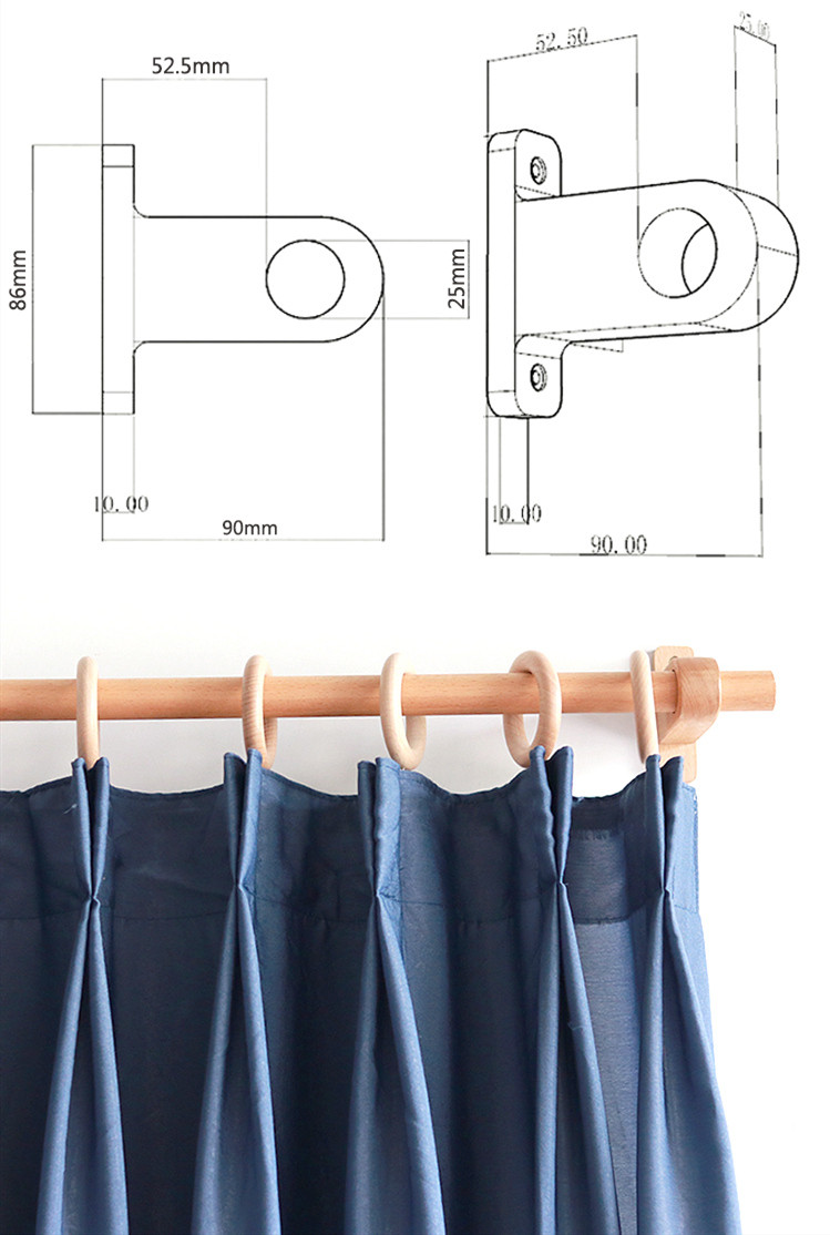 QYT06 25mm Ash Wood Single Curtain Rod Sets - Curtains4Australia ...