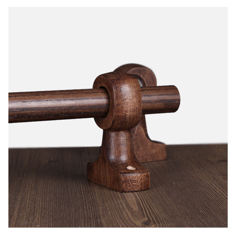 QYT07 29mm Ash Wood Black Walnut Single Double Curtain Rod Sets ...