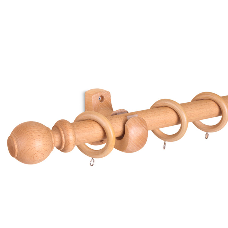 QYT08 29mm Ash Wood Single Double Curtain Rod Sets - Curtains4Australia ...
