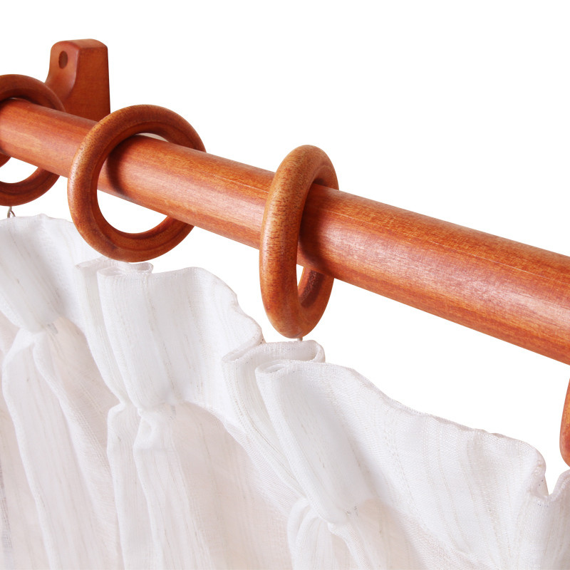 QYT09 29mm Ash Wood Red Wood Single Double Curtain Rod Sets ...