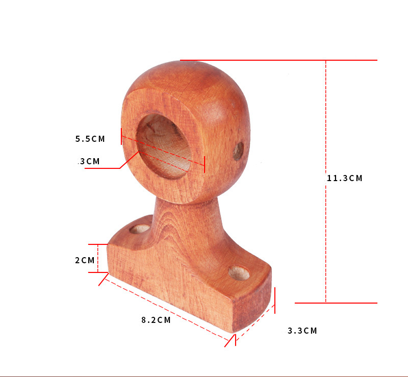 QYT09 29mm Ash Wood Red Wood Single Double Curtain Rod Sets ...