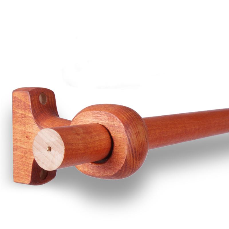 QYT09 29mm Ash Wood Red Wood Single Double Curtain Rod Sets ...