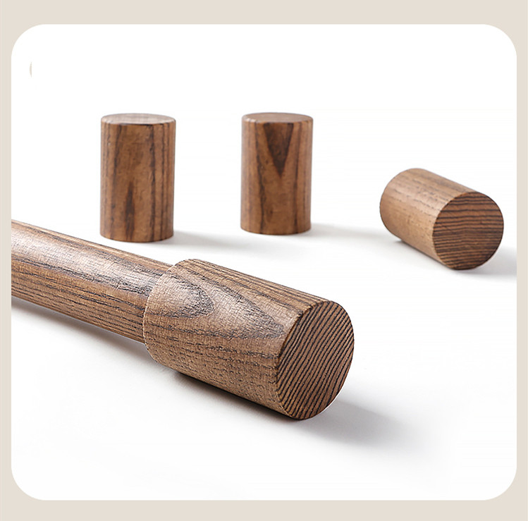 QYT105 Black Walnut Wood Drapery Rod Finials For Wooden Poles ...