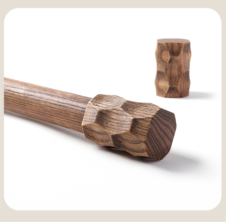 QYT105 Black Walnut Wood Drapery Rod Finials For Wooden Poles ...
