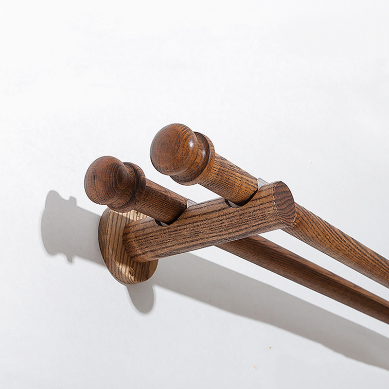 QYT14 Black Walnut Wooden Curtain Rail And Wood Drapery Hardware ...