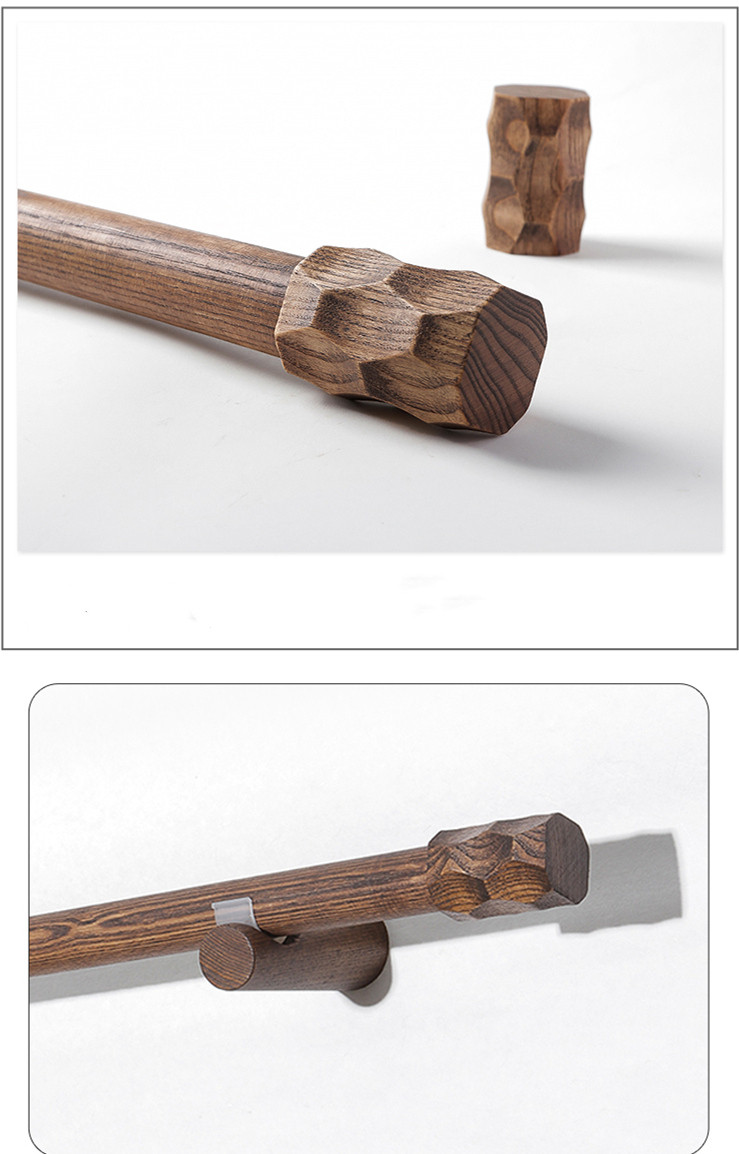 QYT18 Custom Wood Drapery Poles With Single Double Hardware ...