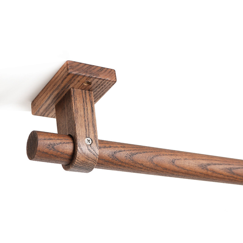 QYT22B Ceiling Wooden Drapery Brackets Light Wood Black Walnut ...