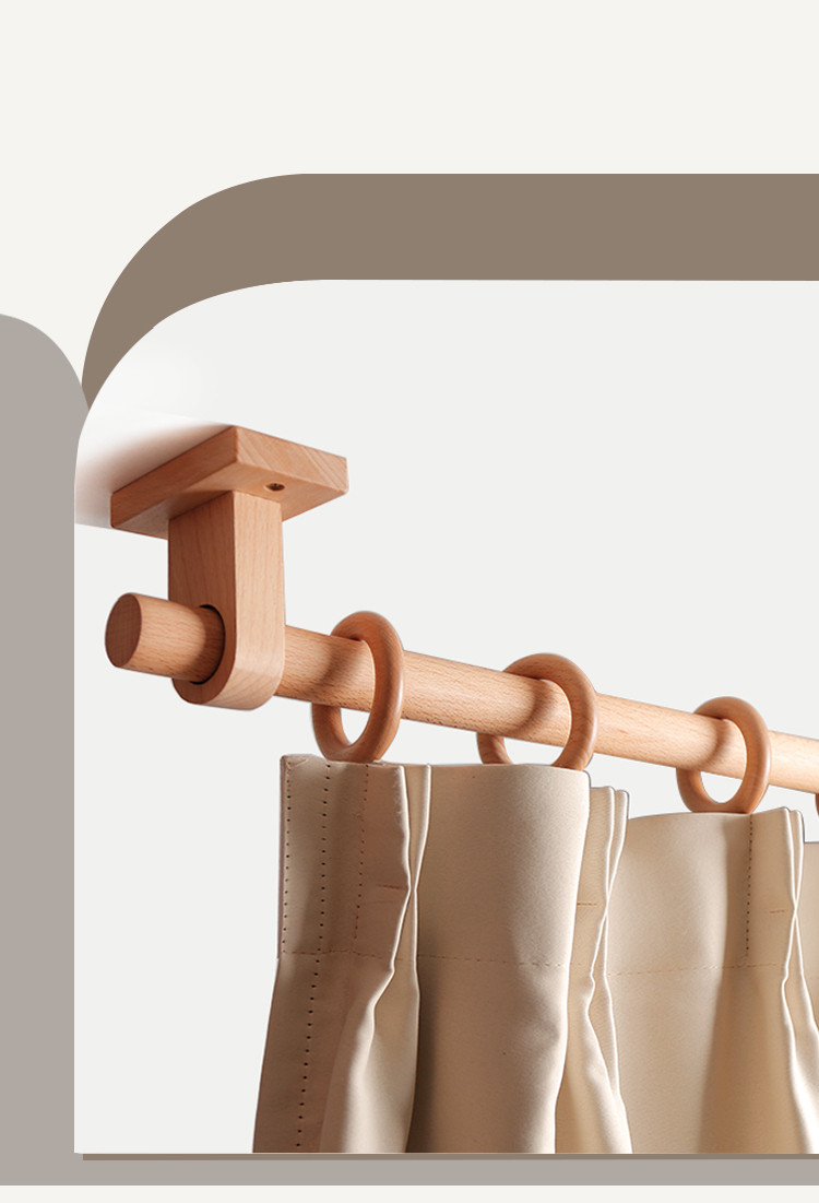 QYT22B Ceiling Wooden Drapery Brackets Light Wood Black Walnut ...