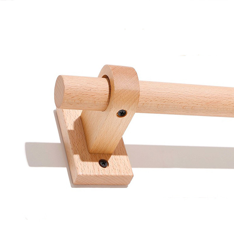 QYT22B Ceiling Wooden Drapery Brackets Light Wood Black Walnut ...