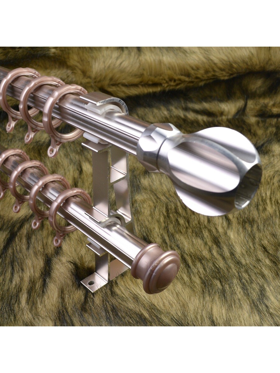 QYT2521 28mm Aluminum Alloy Double Curtain Rod Set - Custom Curtains ...