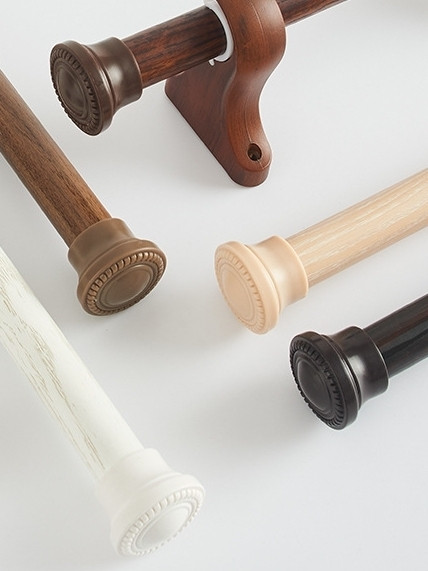 Wood Finish Single/Double Luxury Curtain Rods With Brackets - Curtains ...