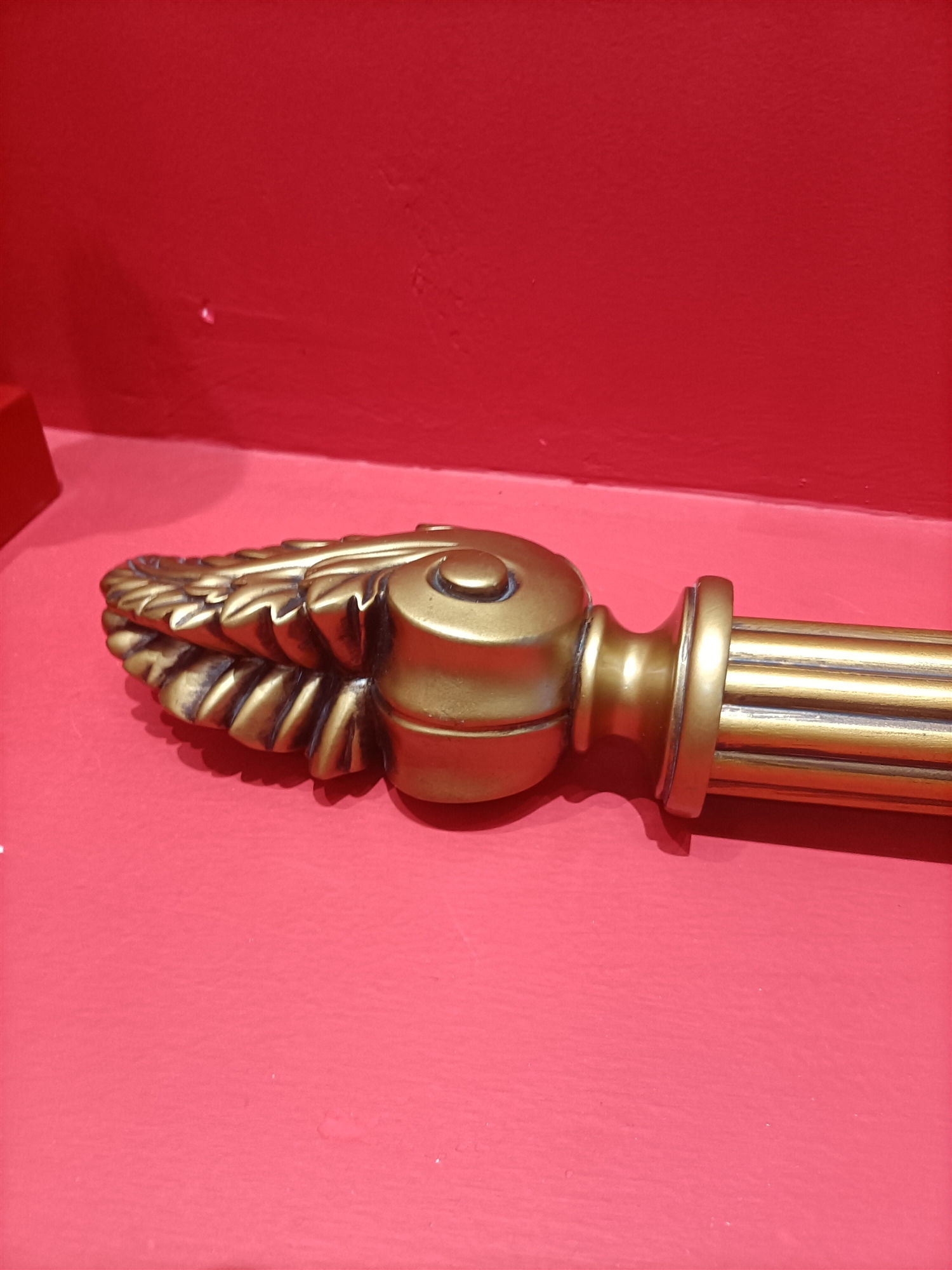 QYT60 Gold 50mm Diameter Custom Wood Curtain Rods With Brackets ...