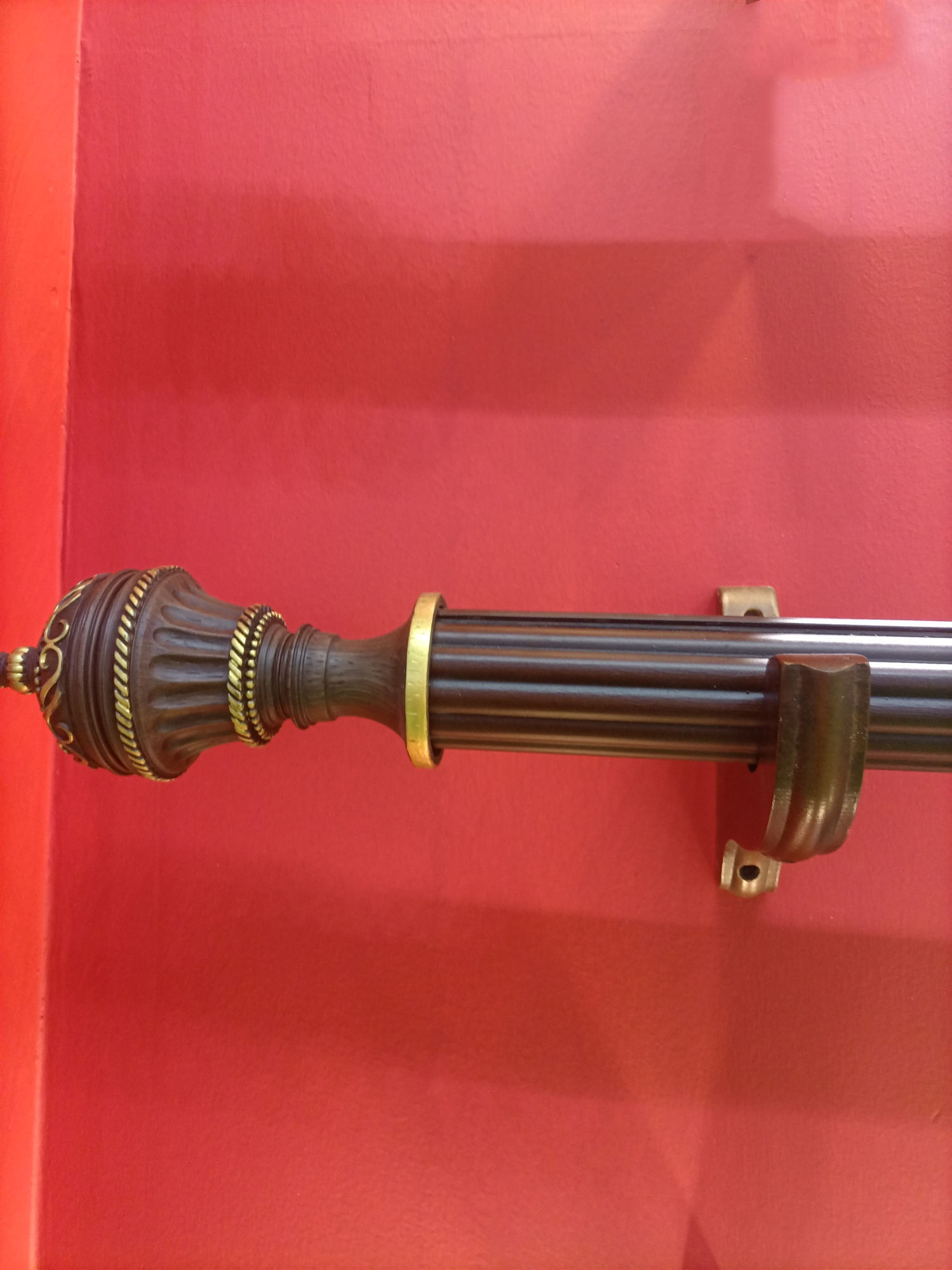 QYT64 50mm Wooden Poles Black Walnut Brackets And Tower Finials ...