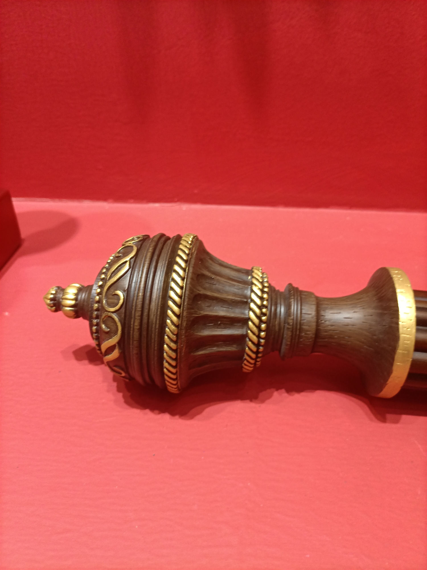 QYT64 50mm Wooden Poles Black Walnut Brackets And Tower Finials ...