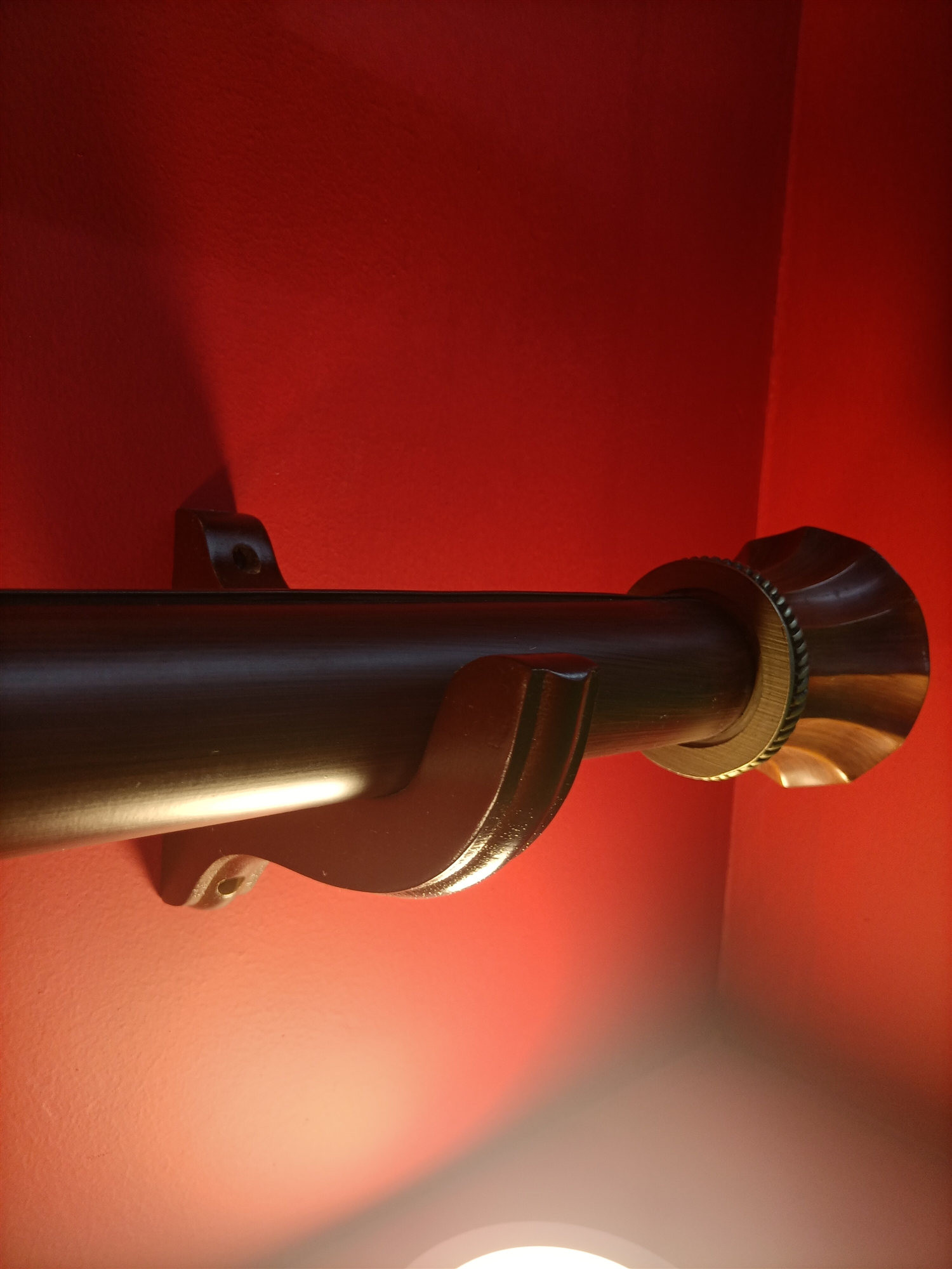 QYT72 Custom 50mm Timber Curtain Rods With Hardware Red Wood ...