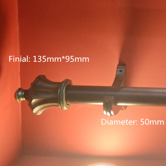 QYT72 Custom 50mm Timber Curtain Rods With Hardware Red Wood ...