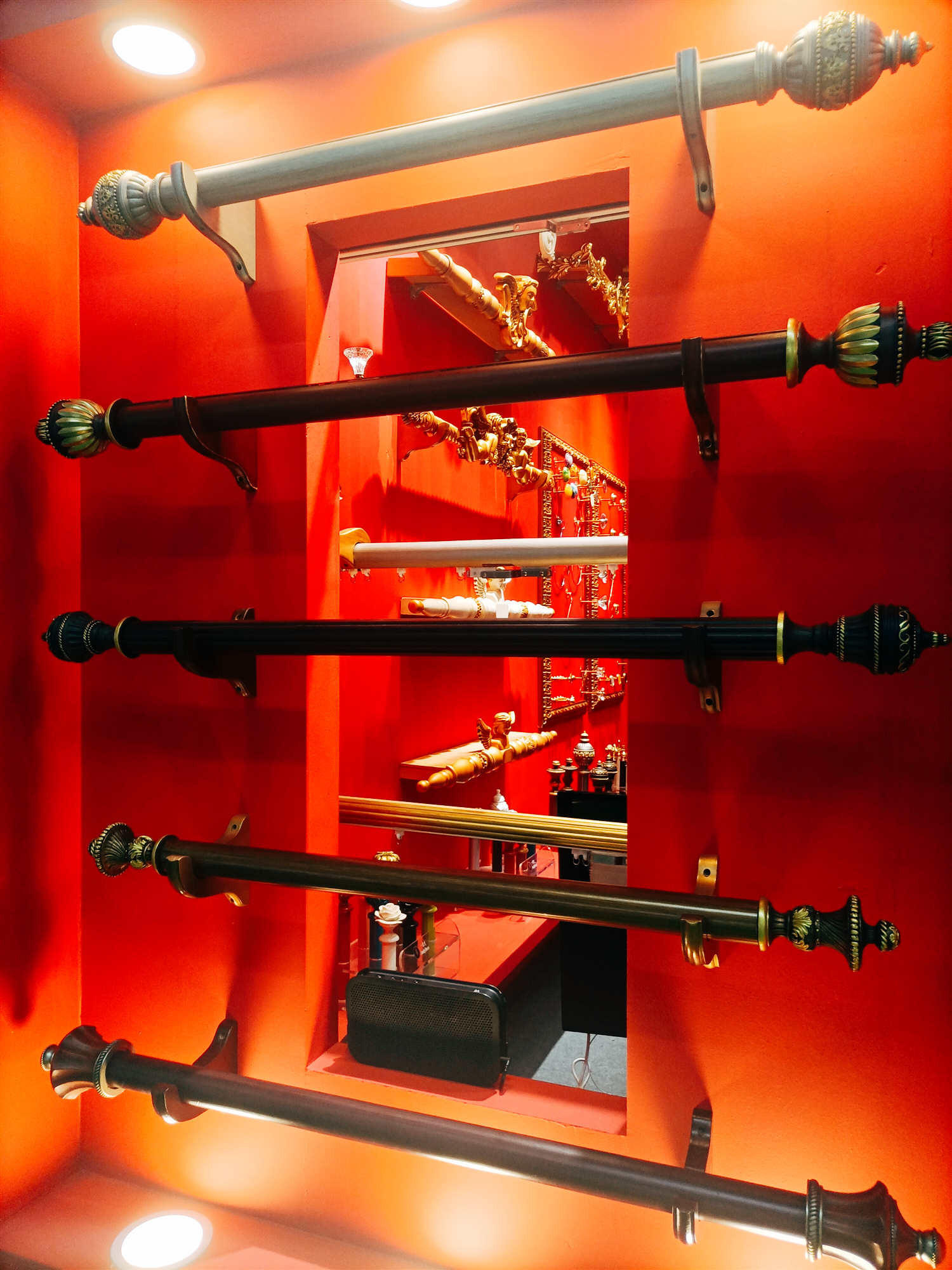 QYT64 50mm Wooden Poles Black Walnut Brackets And Tower Finials ...