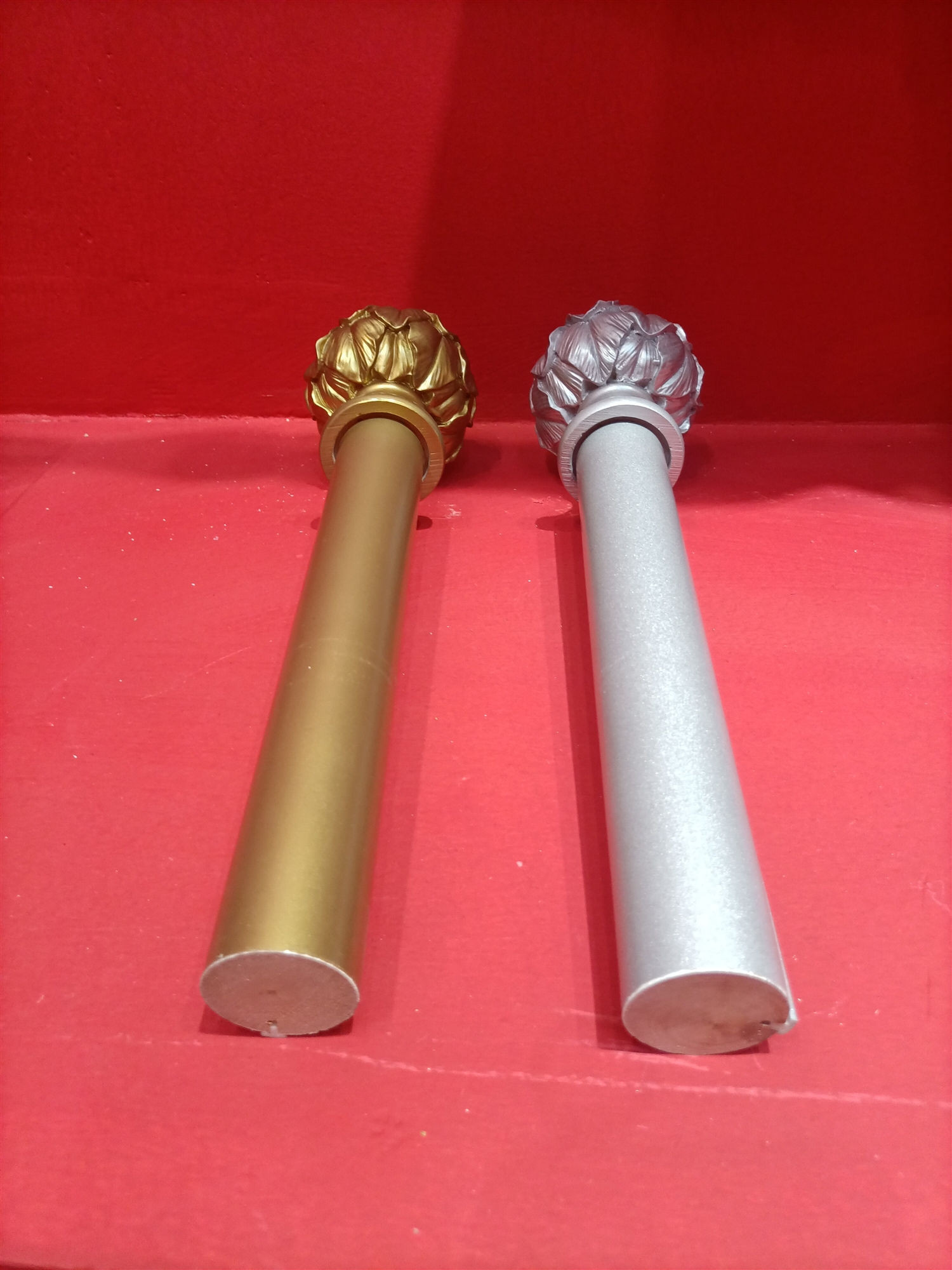 QYT84 35mm Timber Curtain Rods With Brackets And Finials ...