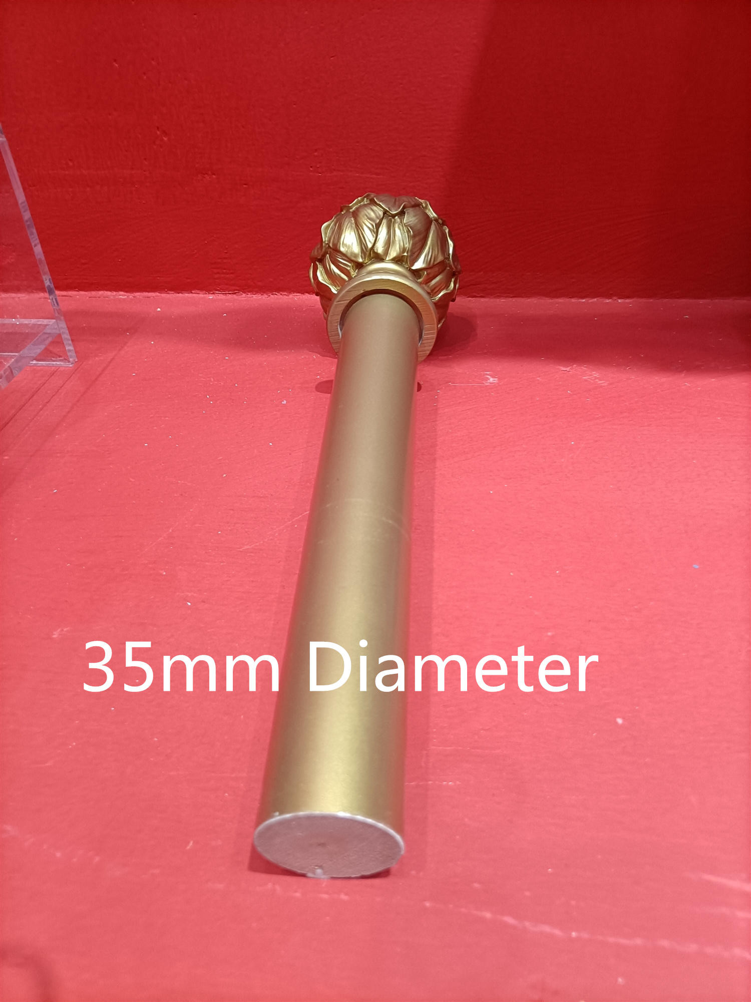 QYT84 35mm Timber Curtain Rods With Brackets And Finials ...