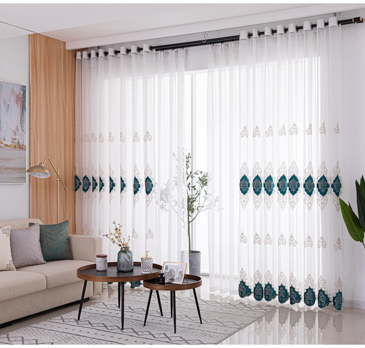 QYYL2210B Floral Embroidered Custom Made Sheer Curtains | Curtains 4 ...